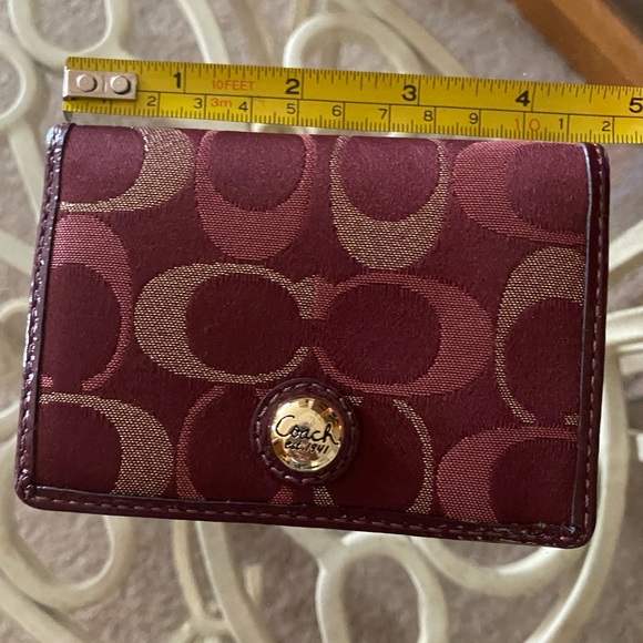 Coach | Bags | Coach Wine Glitter Wallet Card Case Classic Coach ...